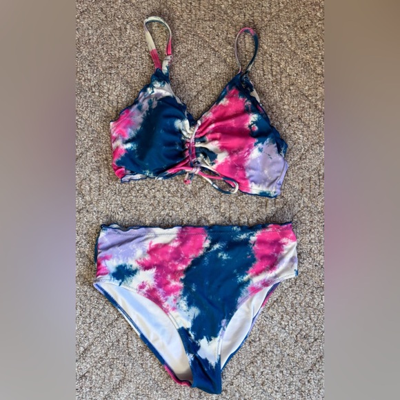 SHEIN | Swim | Tie Dye Bikini With High Rise Bottoms | Poshmark